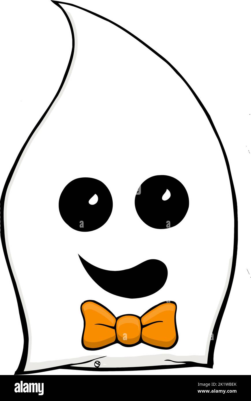 cartoon ghost face with orange bow tie Stock Vector Image & Art - Alamy