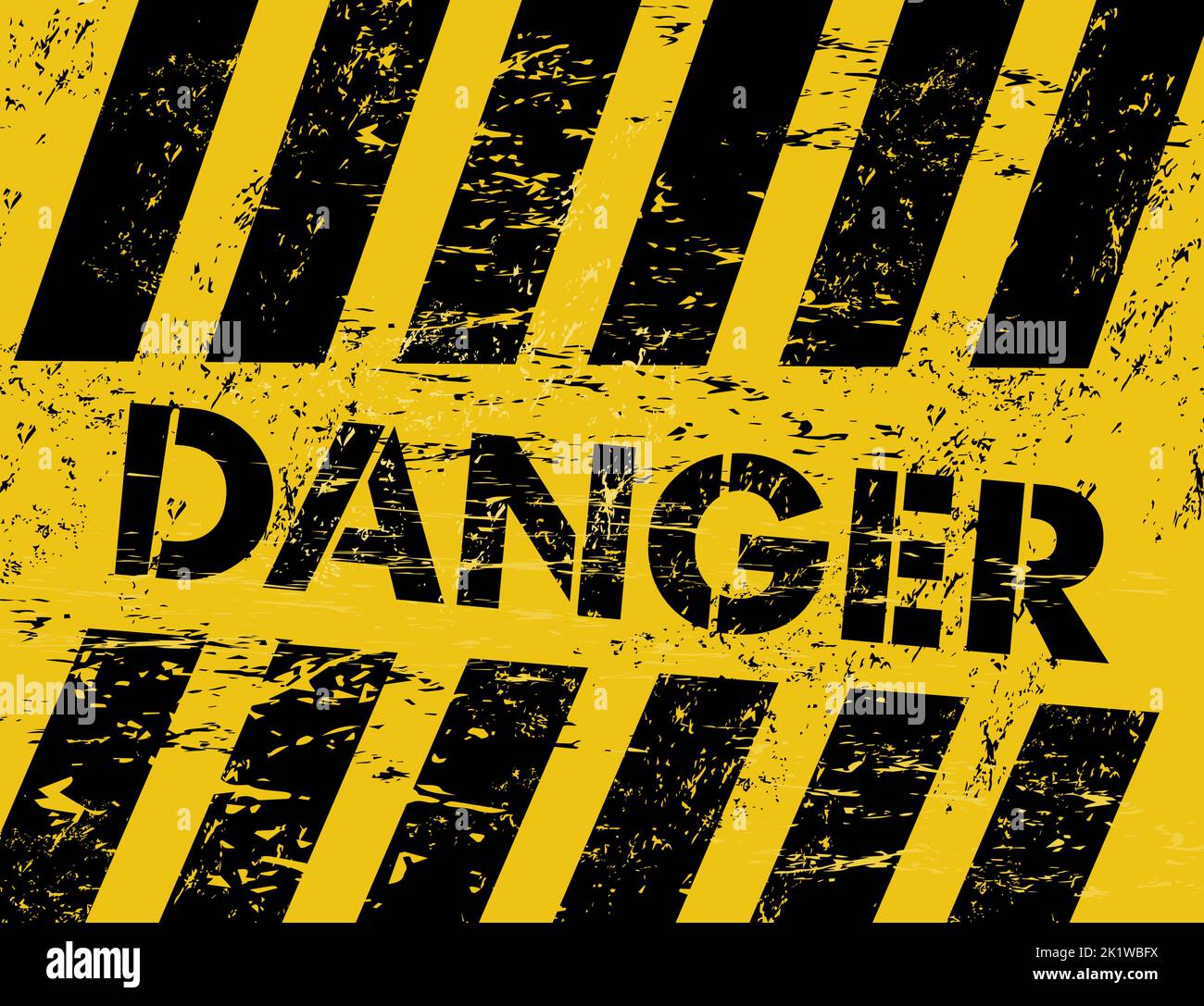 Grunge yellow and black stripes warning background. Safety caution or hazard danger vector ...