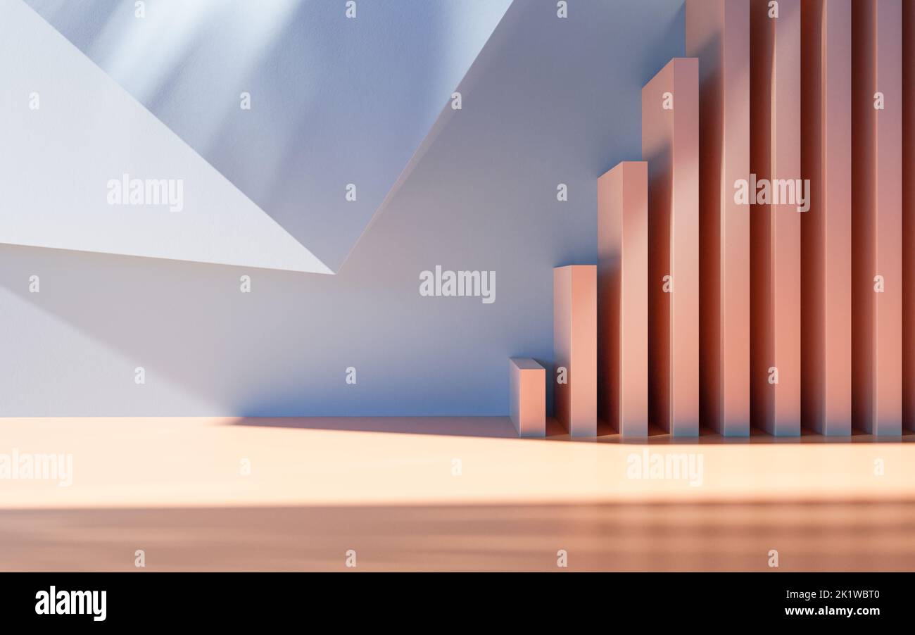 Empty building structure with geometric structure, 3d rendering ...