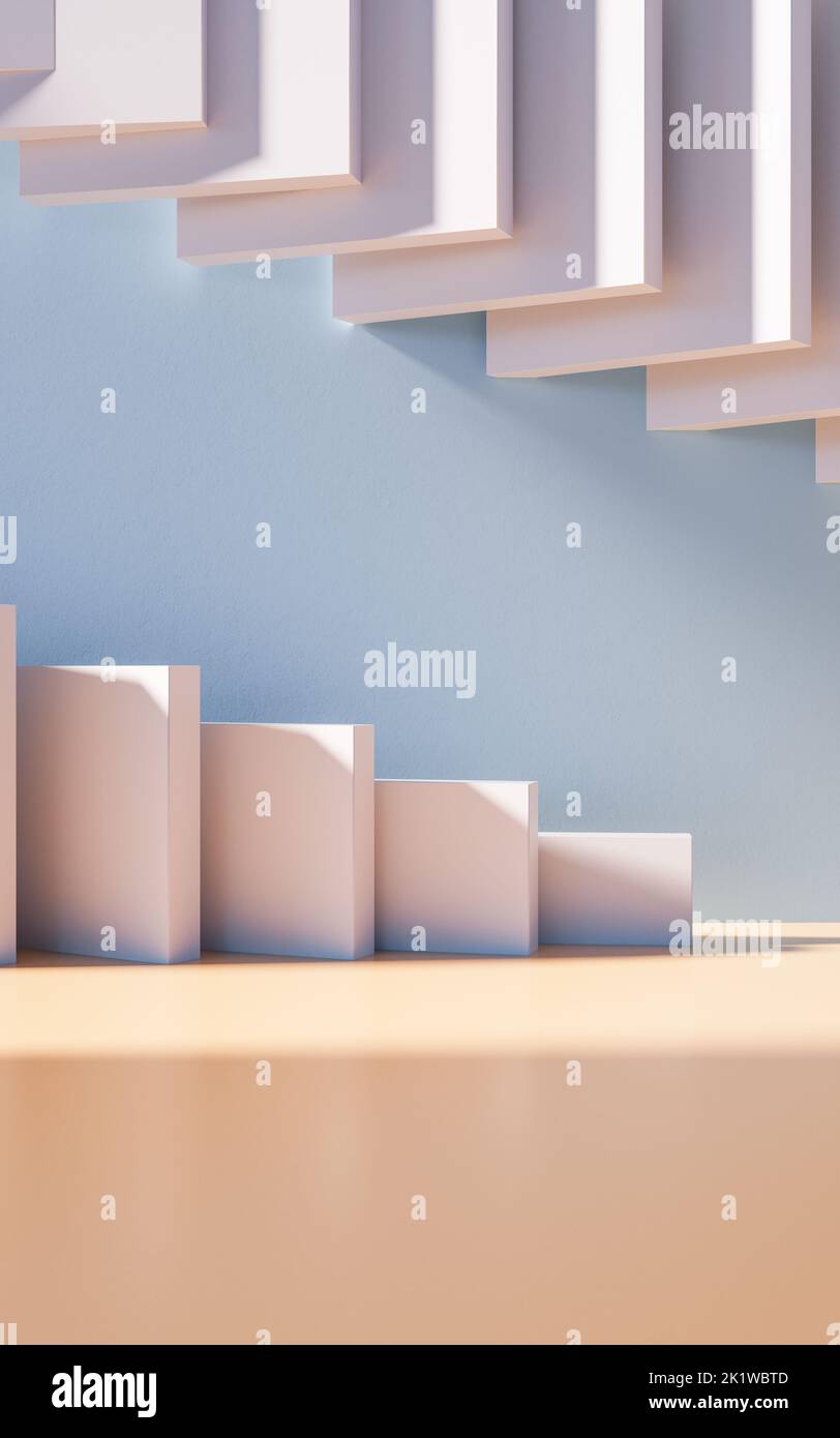 Empty building structure with geometric structure, 3d rendering ...