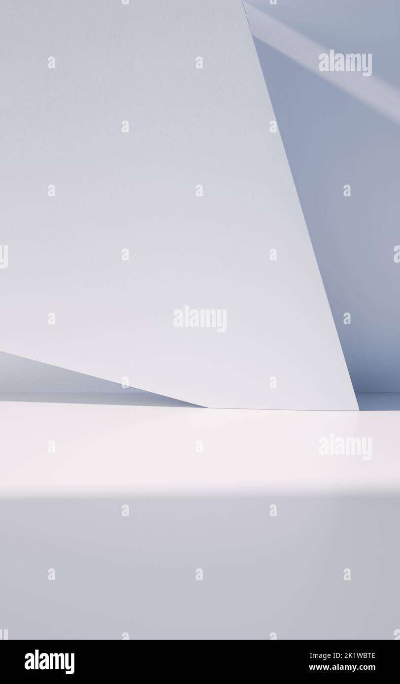 Empty building structure with geometric structure, 3d rendering ...