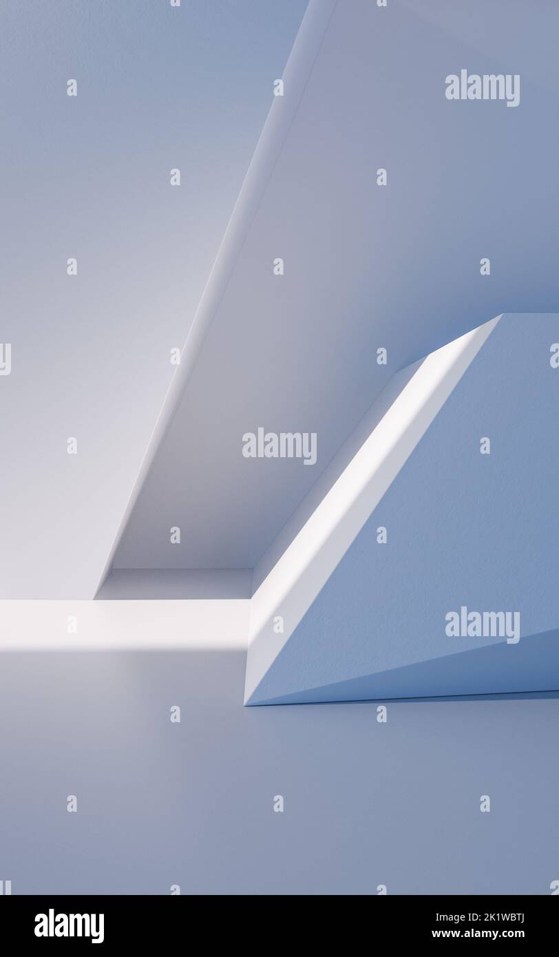 Empty building structure with geometric structure, 3d rendering ...