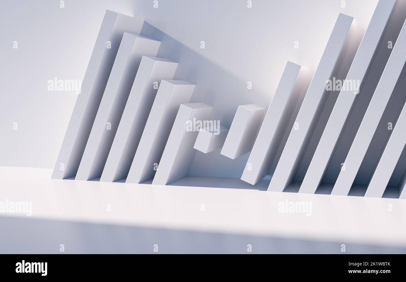 Empty building structure with geometric structure, 3d rendering ...