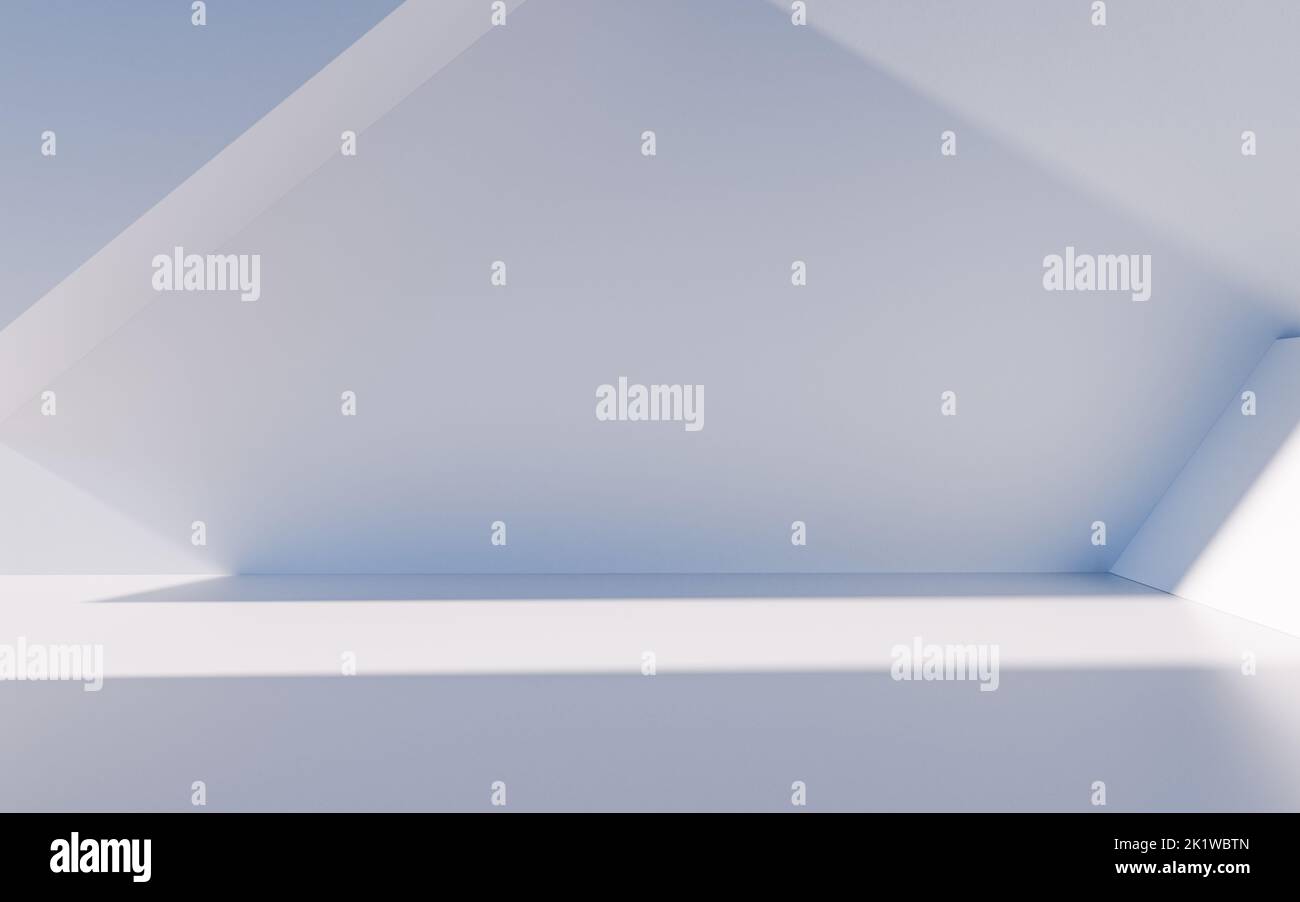 Empty building structure with geometric structure, 3d rendering ...