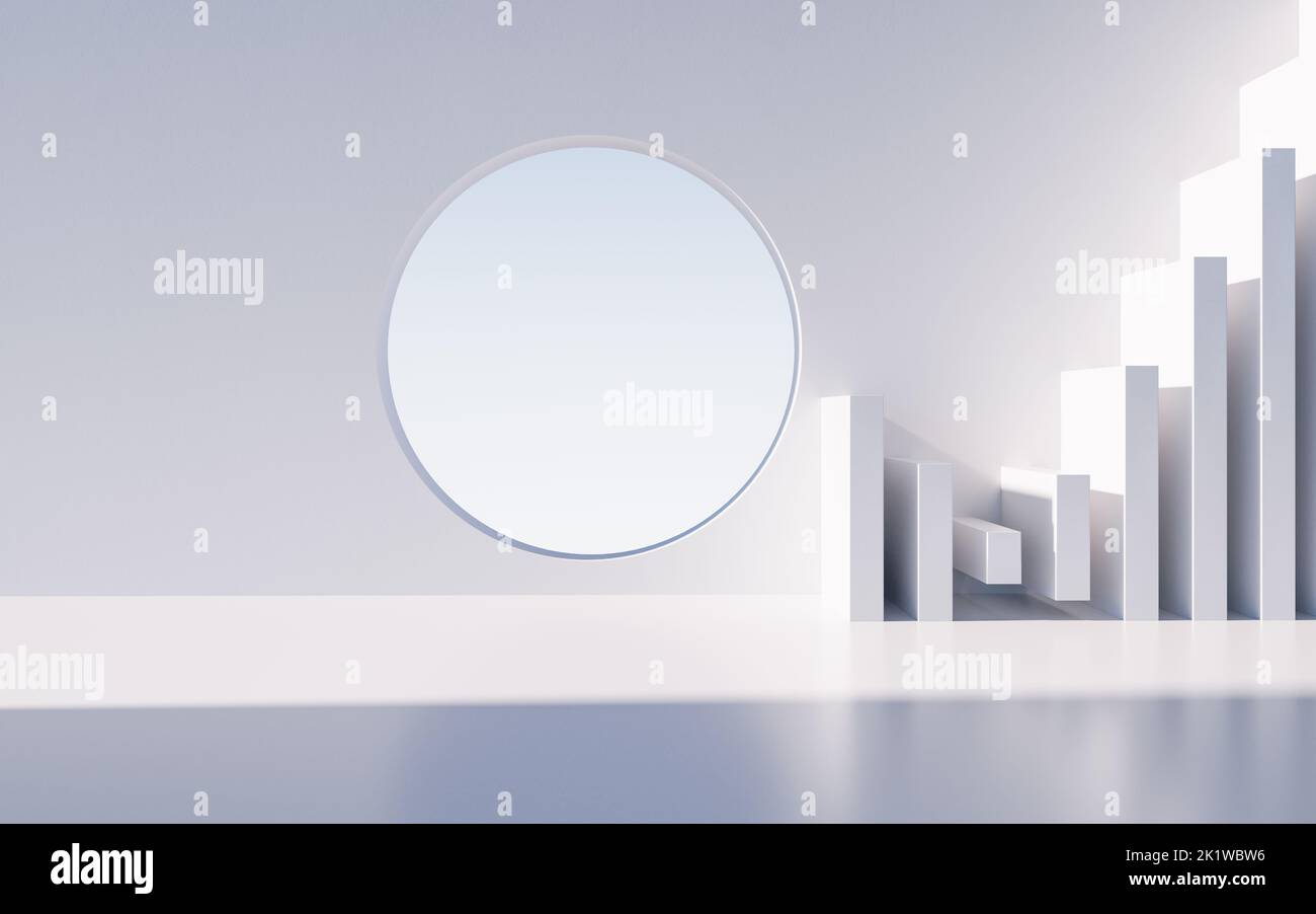 Empty building structure with geometric structure, 3d rendering ...