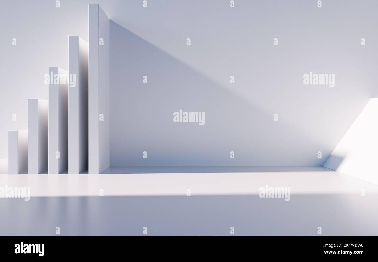 Empty building structure with geometric structure, 3d rendering ...
