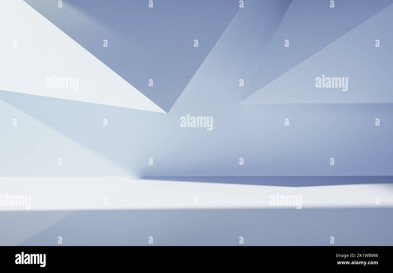 Empty building structure with geometric structure, 3d rendering ...