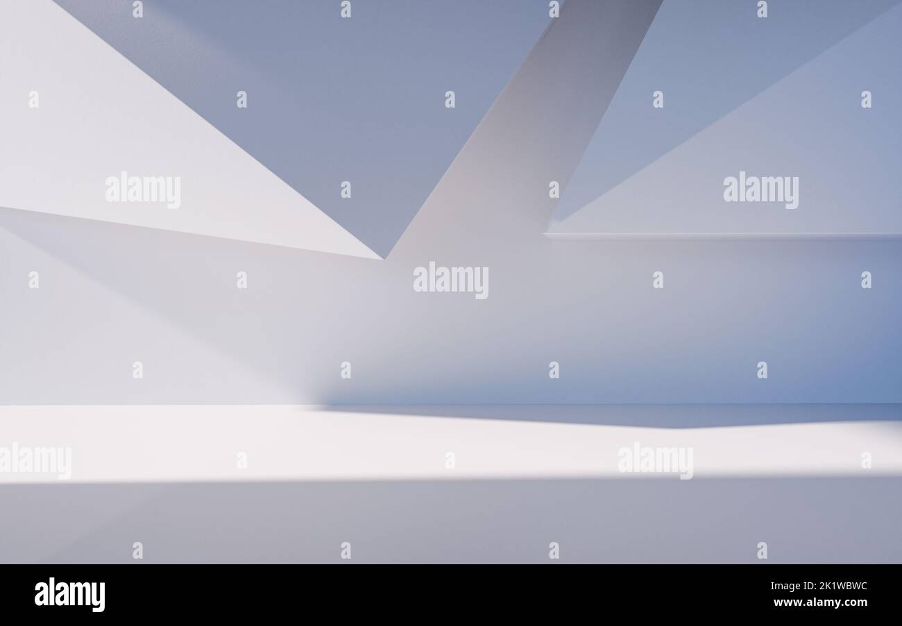 Empty building structure with geometric structure, 3d rendering ...