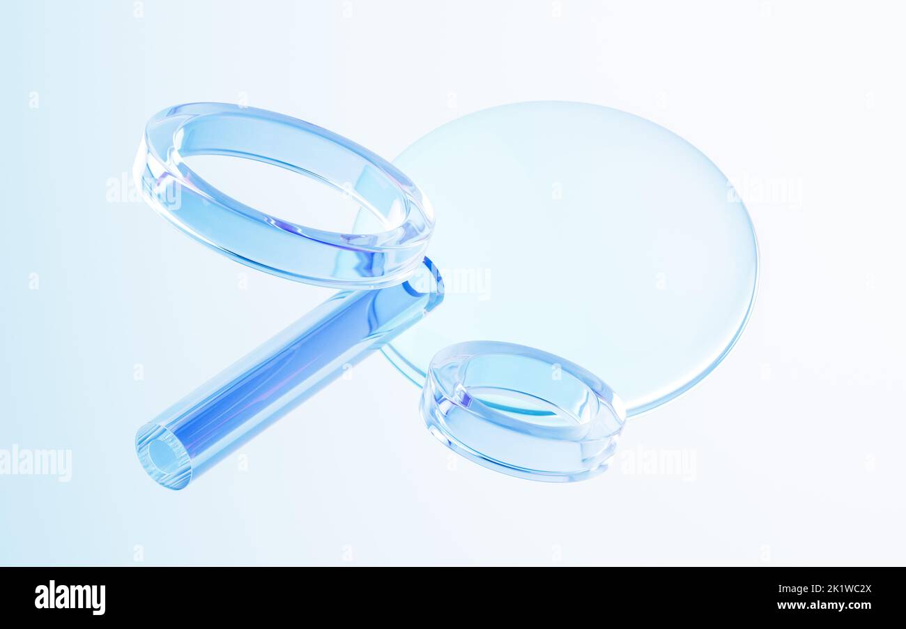 Transparent glass with gradient colors, 3d rendering. Computer digital ...