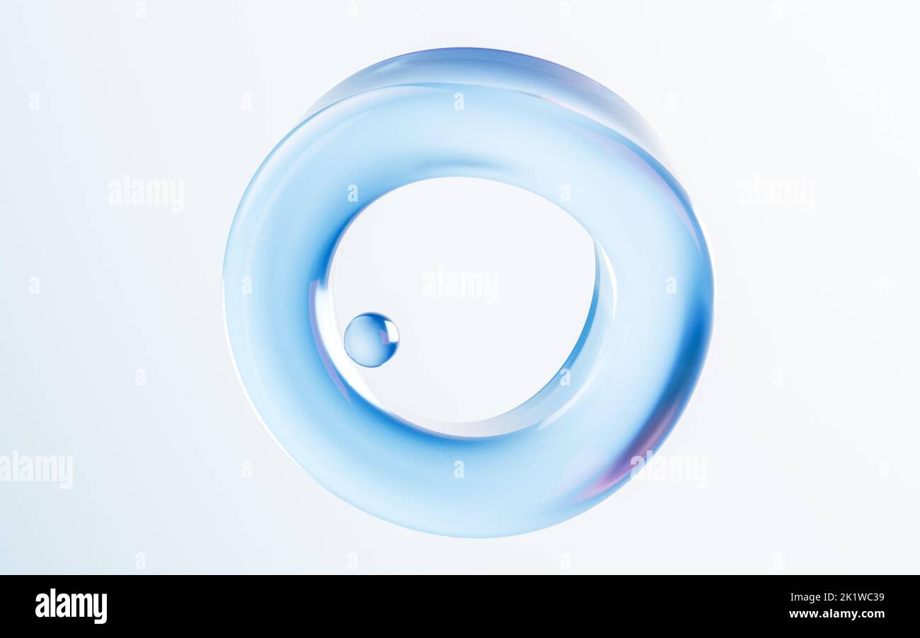 Transparent glass with gradient colors, 3d rendering. Computer digital ...