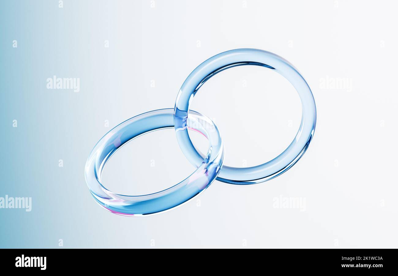 Transparent glass with gradient colors, 3d rendering. Computer digital ...