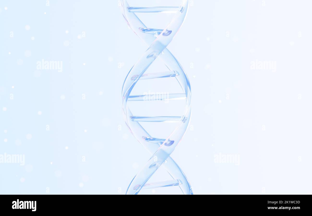 Transparent glass DNA structure, 3d rendering. Computer digital drawing ...