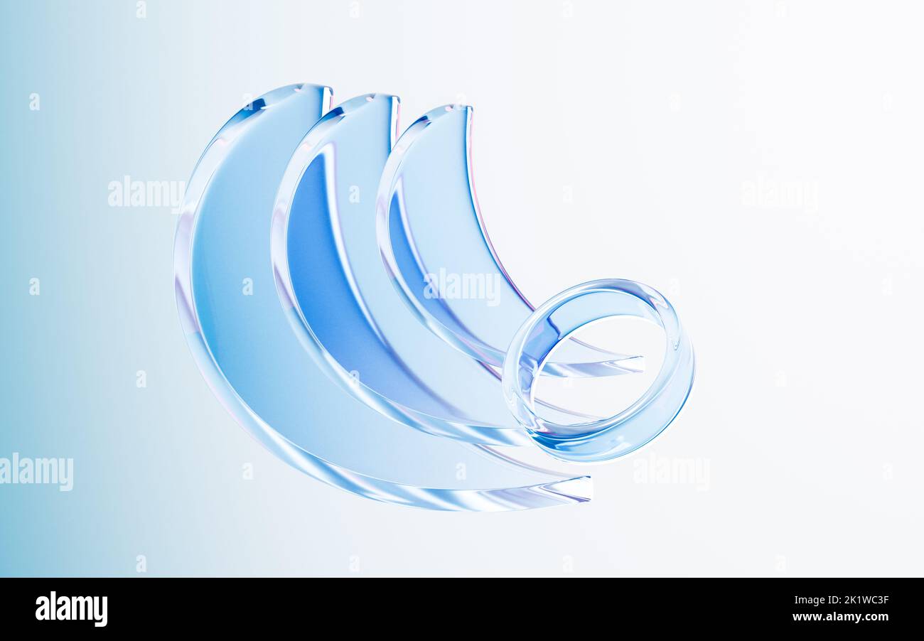 Transparent glass with gradient colors, 3d rendering. Computer digital ...