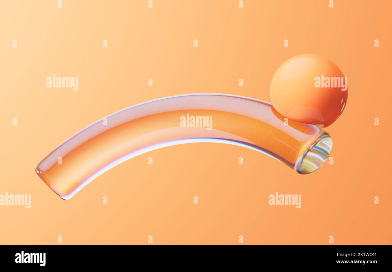 Soft ball and abstract geometric background, 3d rendering. Computer ...