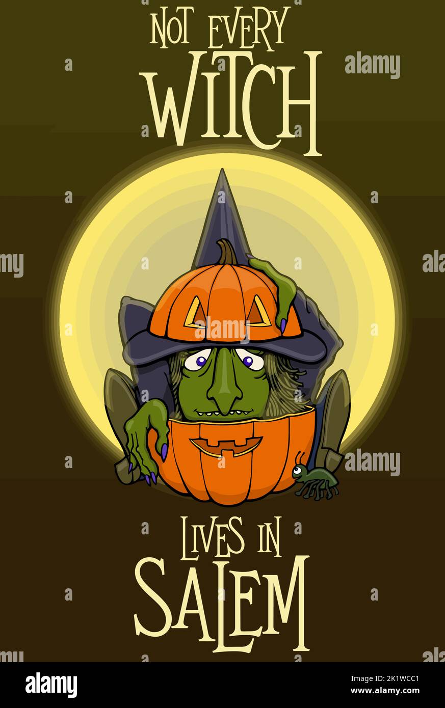 funny halloween witch design in a pumpkin Stock Vector Image & Art - Alamy