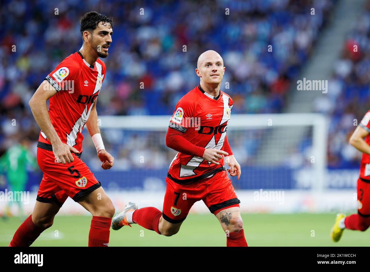 BARCELONA - AUG 19: Isi Palazon celebrates after scoring a goal at the ...
