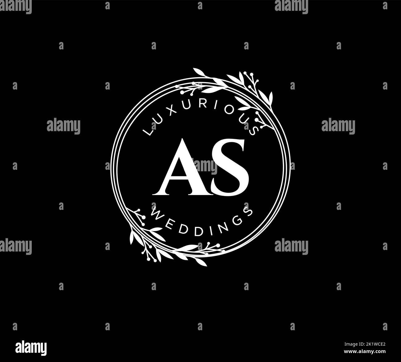 AS Initials letter Wedding monogram logos template, hand drawn modern ...
