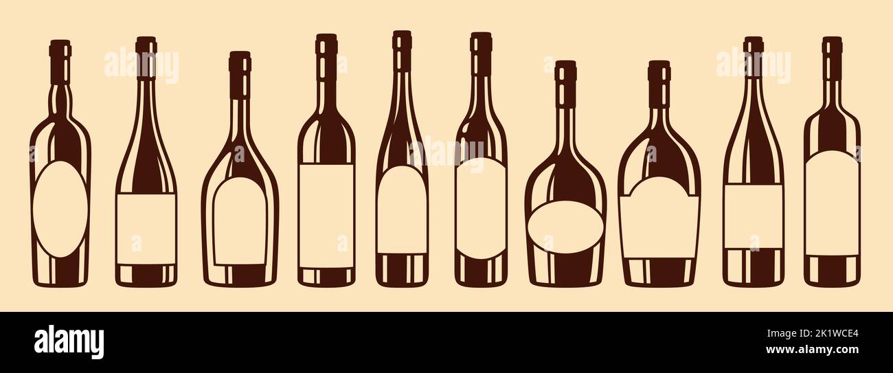 Wine Bottle Template Vector Red Wine Seamless Vector Pattern, Drink