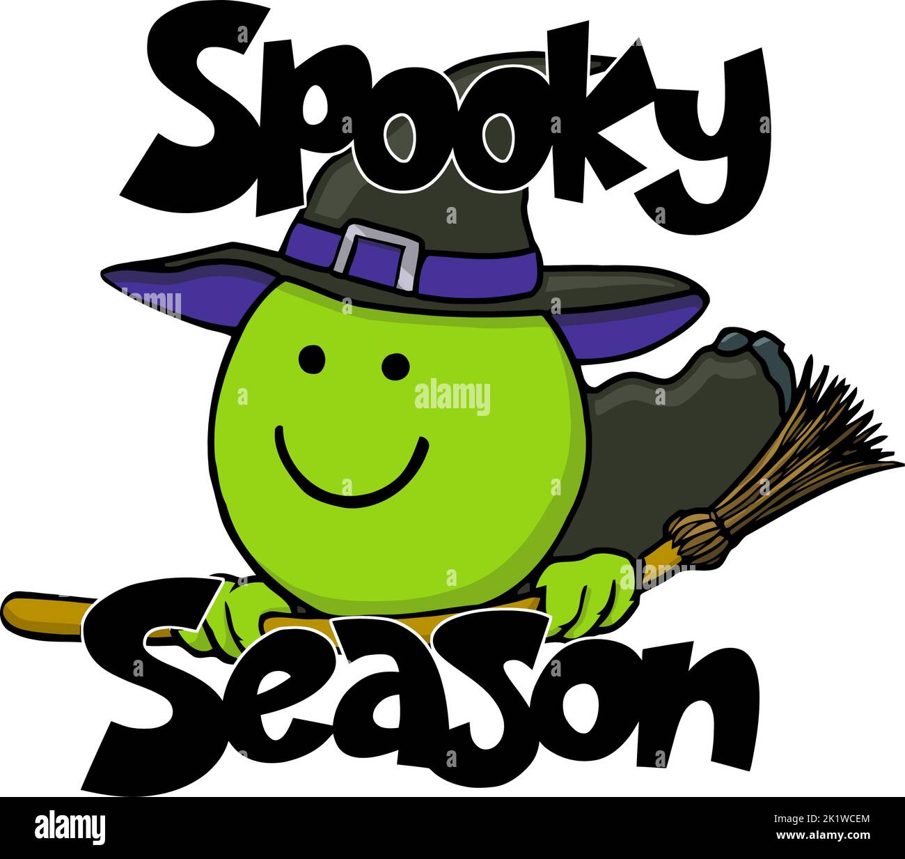 spooky season with smiley face witch Stock Vector Image & Art - Alamy