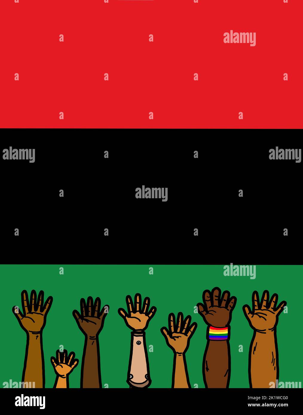 Pan-African flag, Afro American flag, UNIA flag or Black Liberation ...