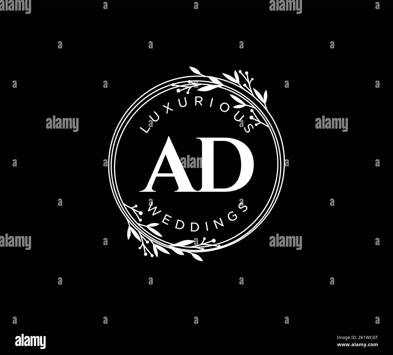 AD Initials letter Wedding monogram logos template, hand drawn modern ...