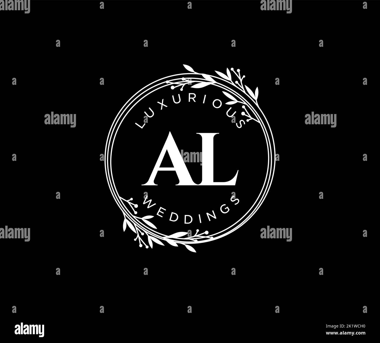 AL Initials letter Wedding monogram logos template, hand drawn modern ...