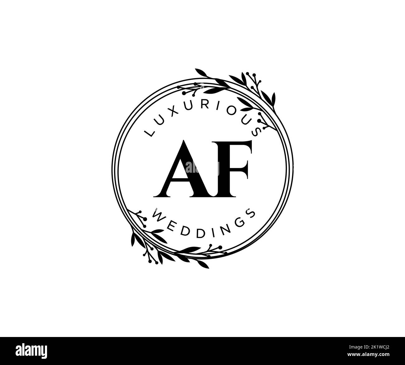 AF Initials letter Wedding monogram logos template, hand drawn modern ...