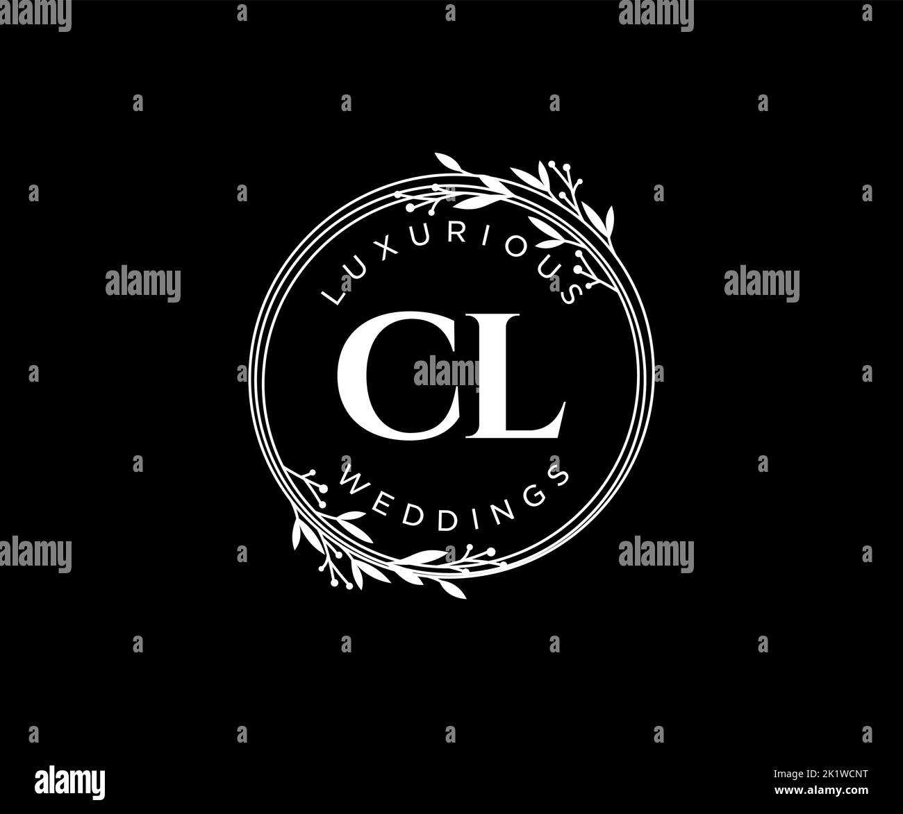 CL Initials letter Wedding monogram logos template, hand drawn modern ...
