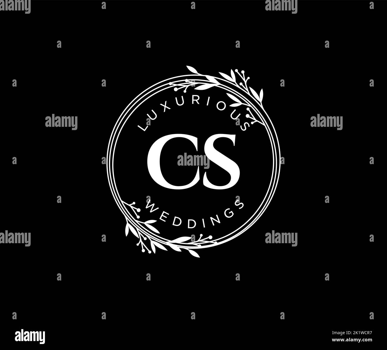 CS Initials letter Wedding monogram logos template, hand drawn modern ...