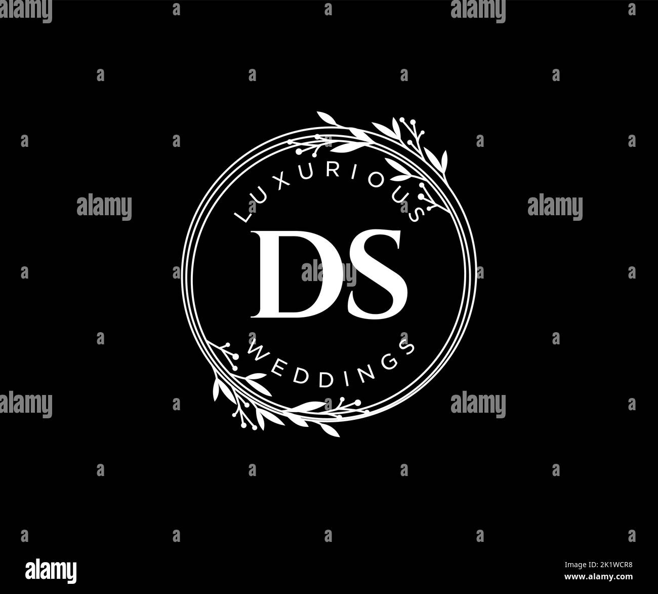DS Initials letter Wedding monogram logos template, hand drawn modern ...