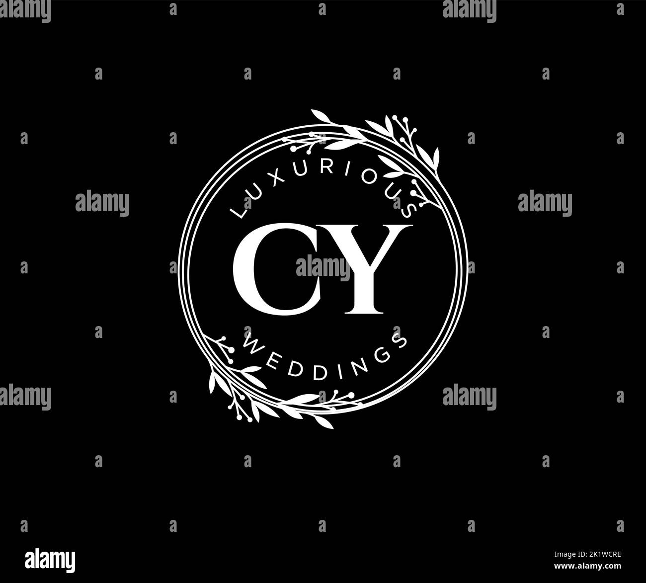 CY Initials letter Wedding monogram logos template, hand drawn modern ...