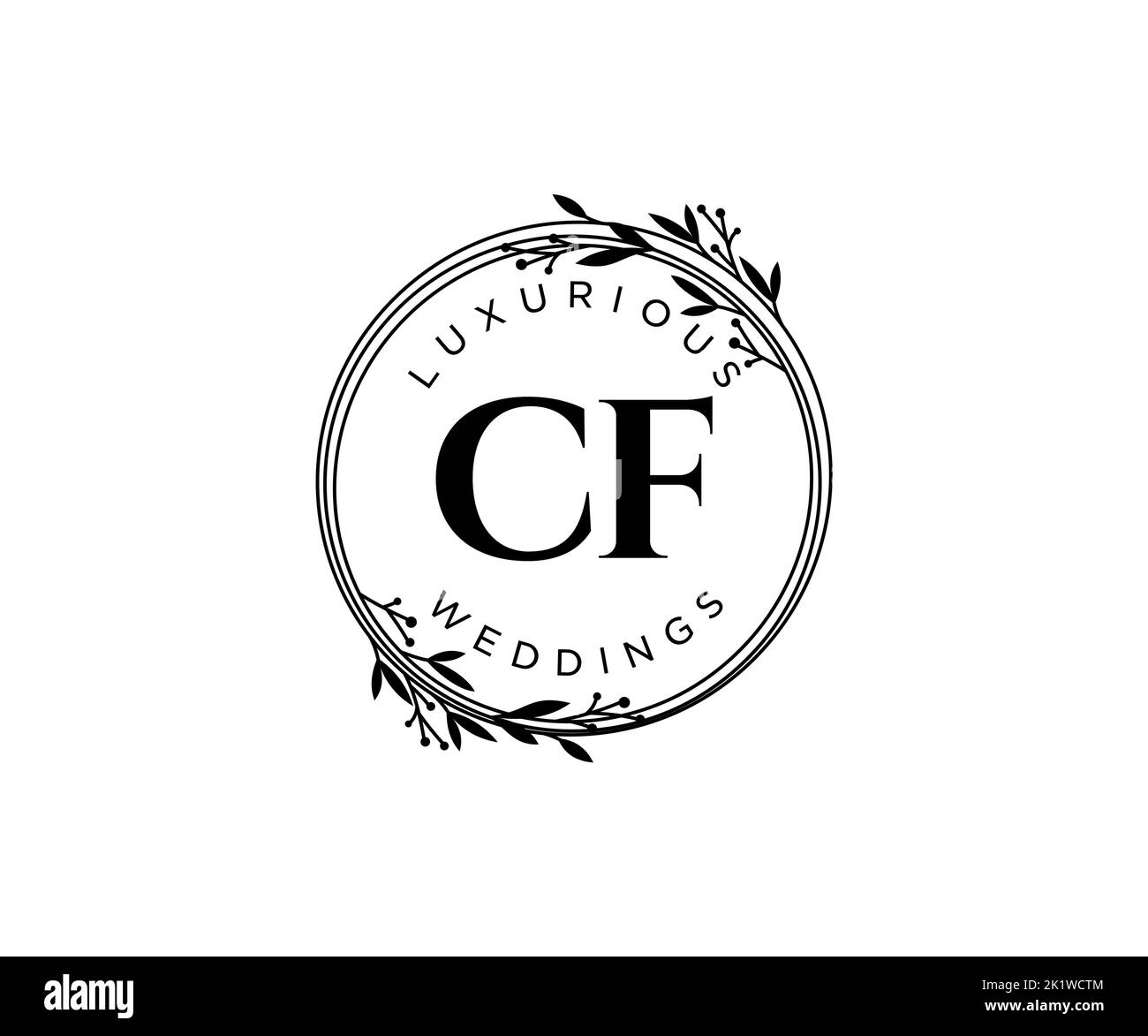 CF Initials letter Wedding monogram logos template, hand drawn modern ...