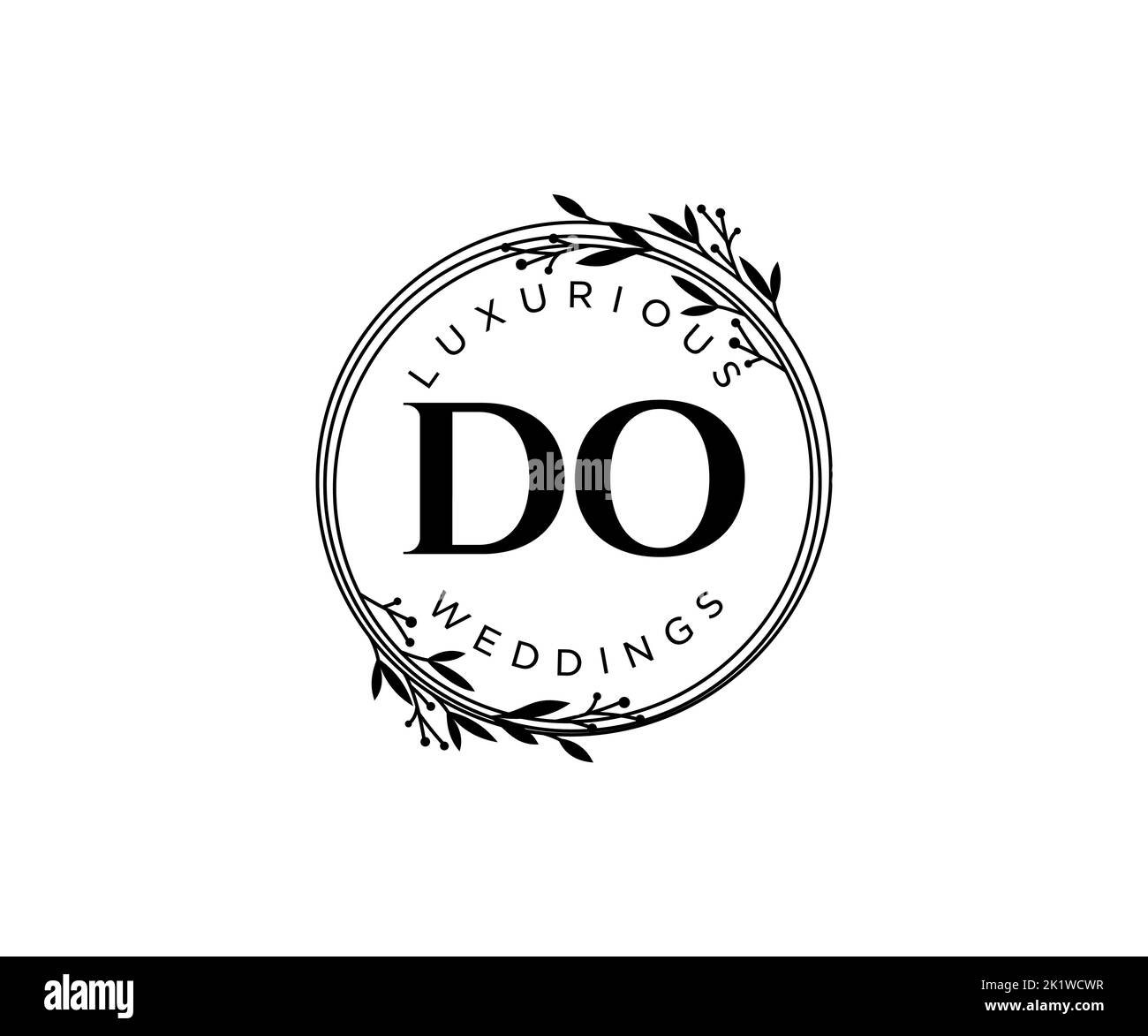 DO Initials letter Wedding monogram logos template, hand drawn modern ...