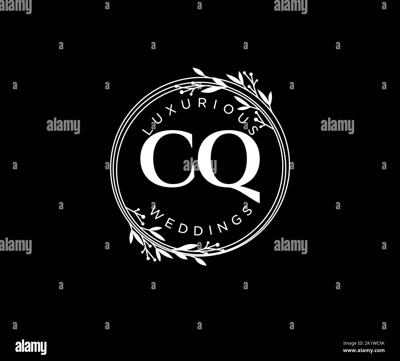 CQ Initials letter Wedding monogram logos template, hand drawn modern ...