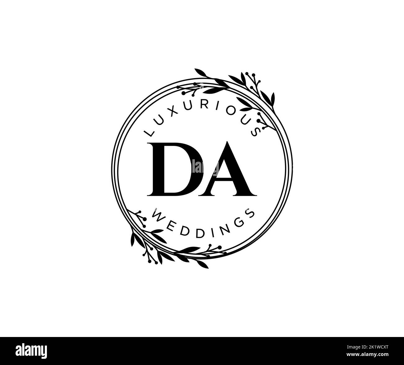 DA Initials letter Wedding monogram logos template, hand drawn modern ...