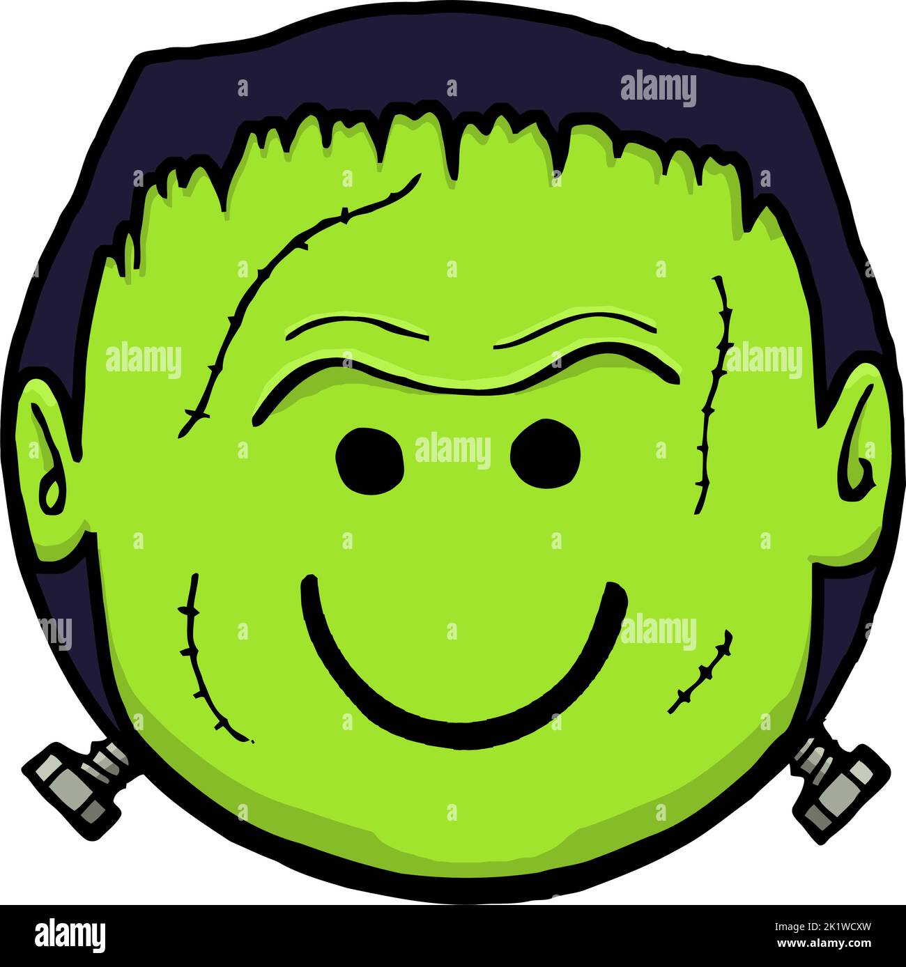smiley face halloween frankenstein Stock Vector Image & Art - Alamy