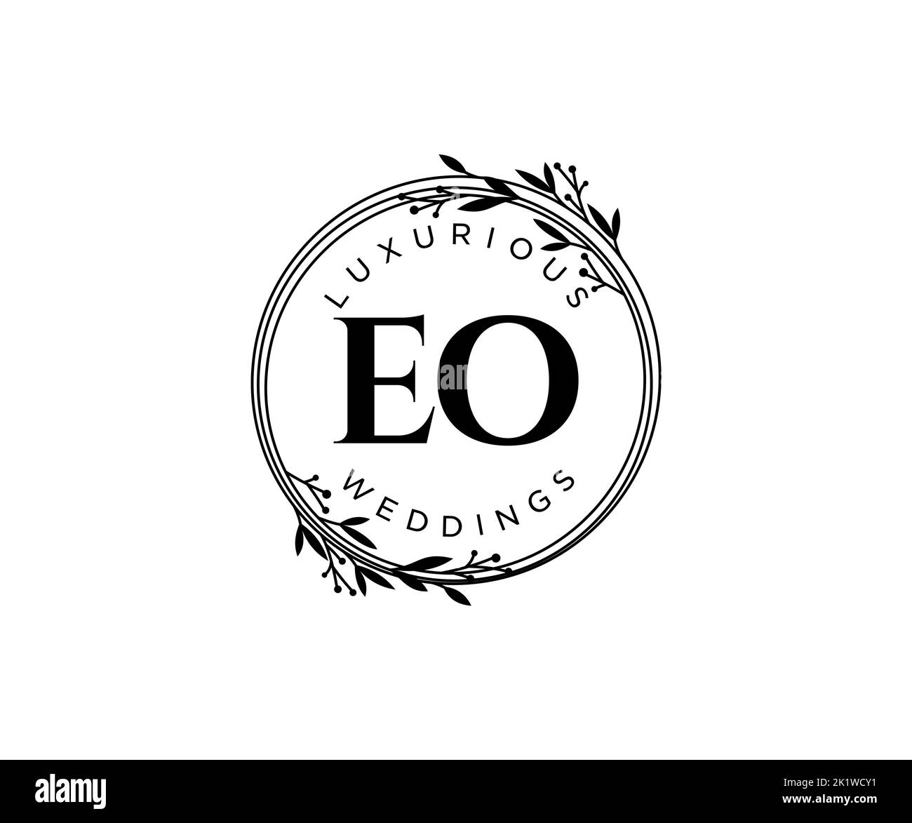 EO Initials letter Wedding monogram logos template, hand drawn modern ...