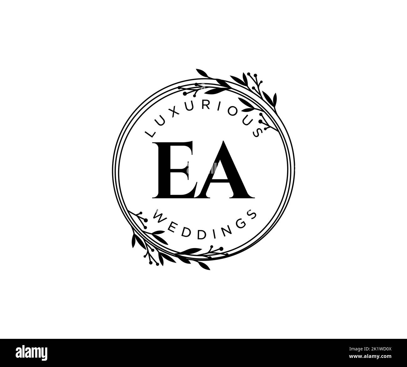 EA Initials letter Wedding monogram logos template, hand drawn modern ...