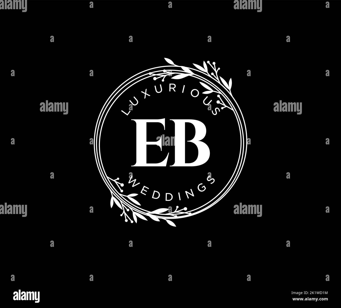 EB Initials letter Wedding monogram logos template, hand drawn modern ...