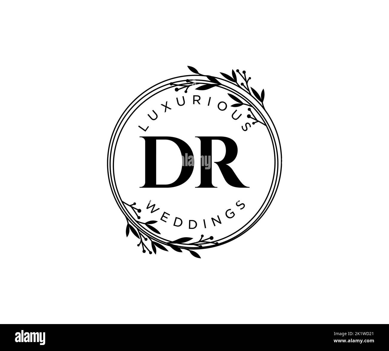 DR Initials letter Wedding monogram logos template, hand drawn modern ...