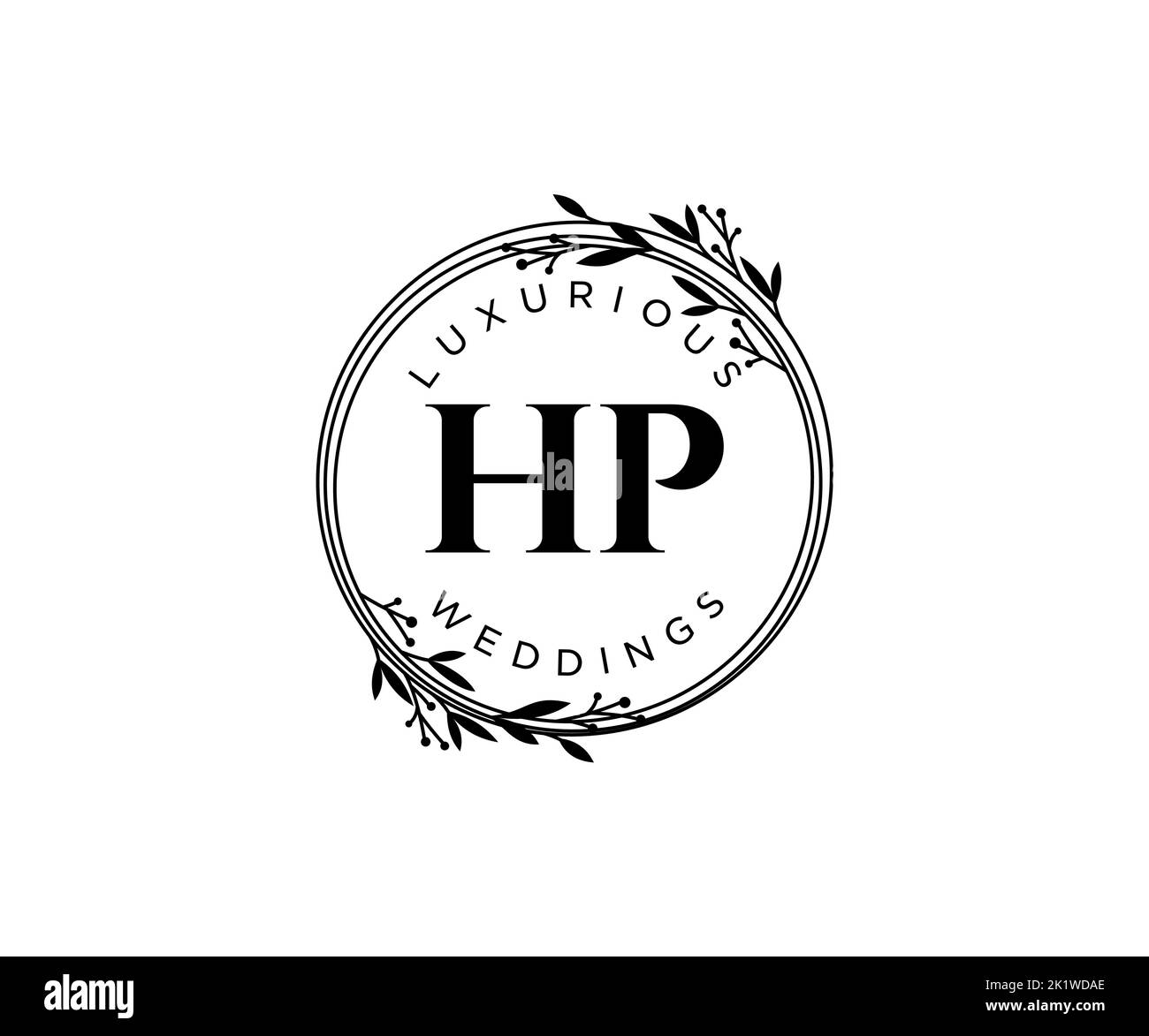 HP Initials letter Wedding monogram logos template, hand drawn modern ...