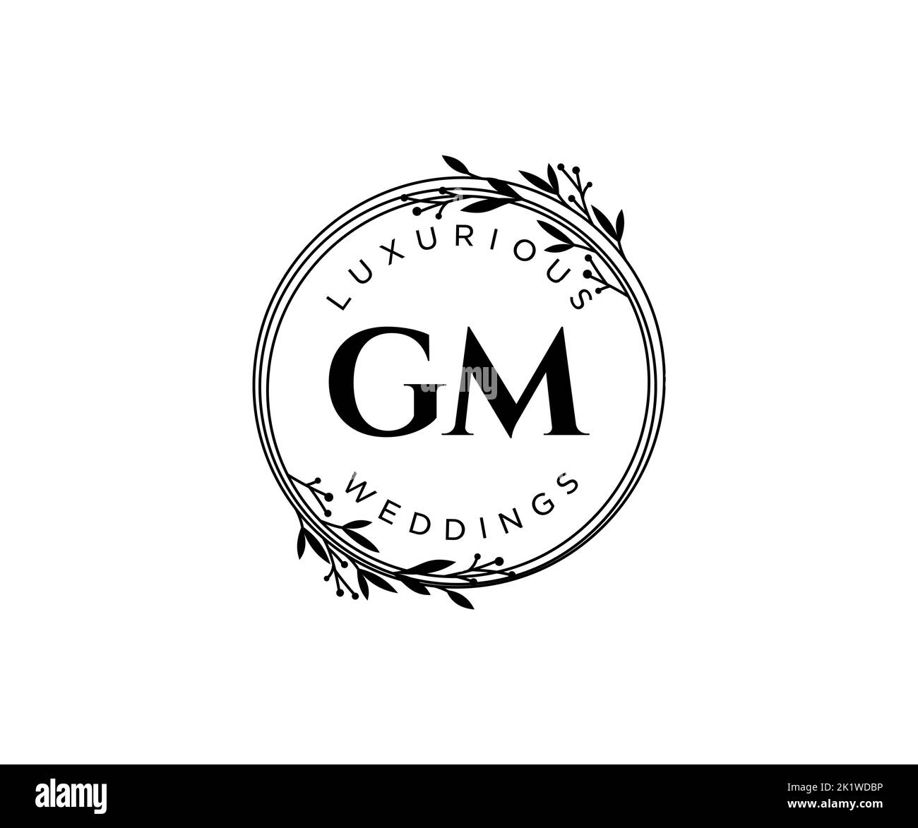 GM Initials letter Wedding monogram logos template, hand drawn modern ...