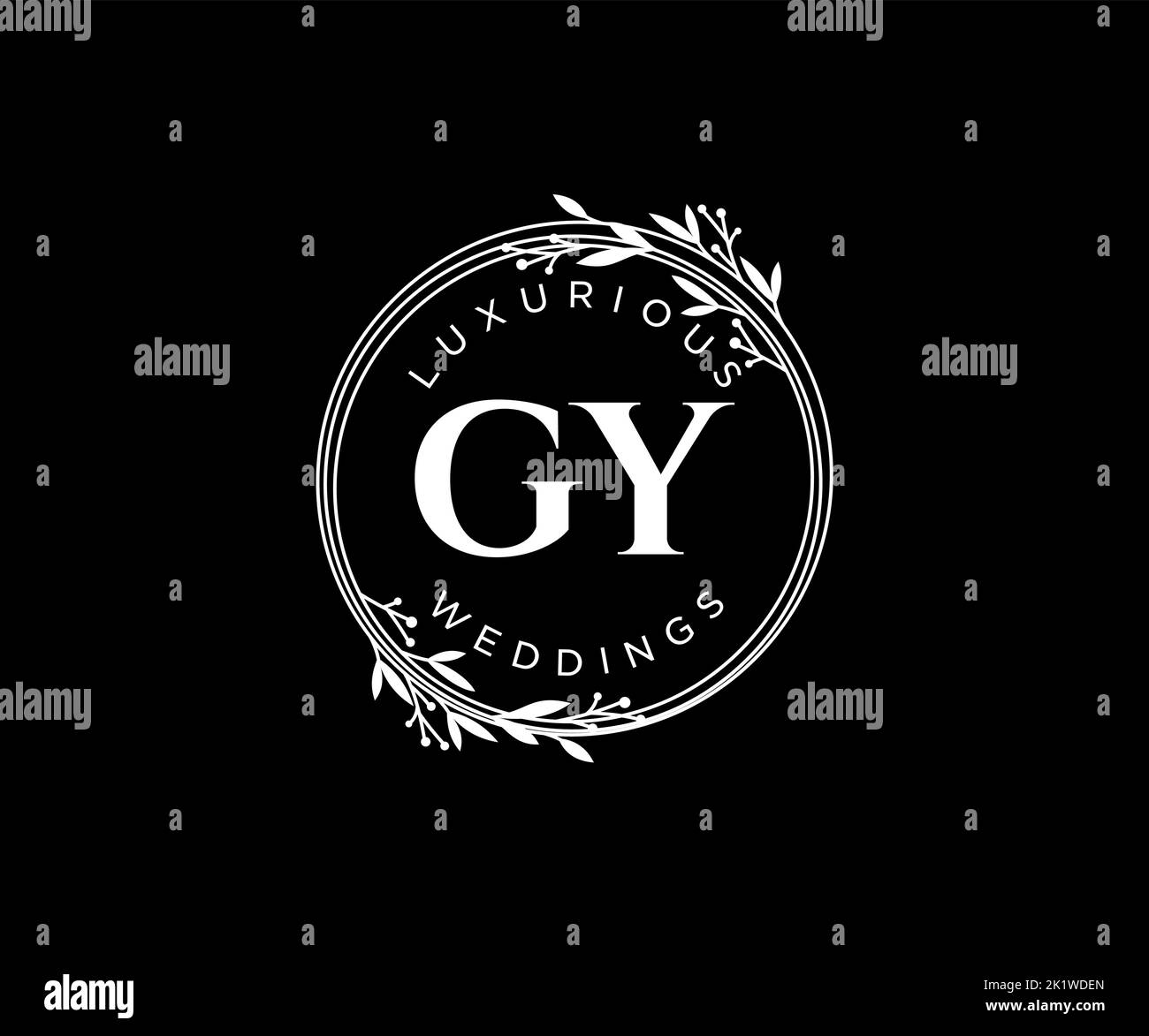 GY Initials letter Wedding monogram logos template, hand drawn modern ...