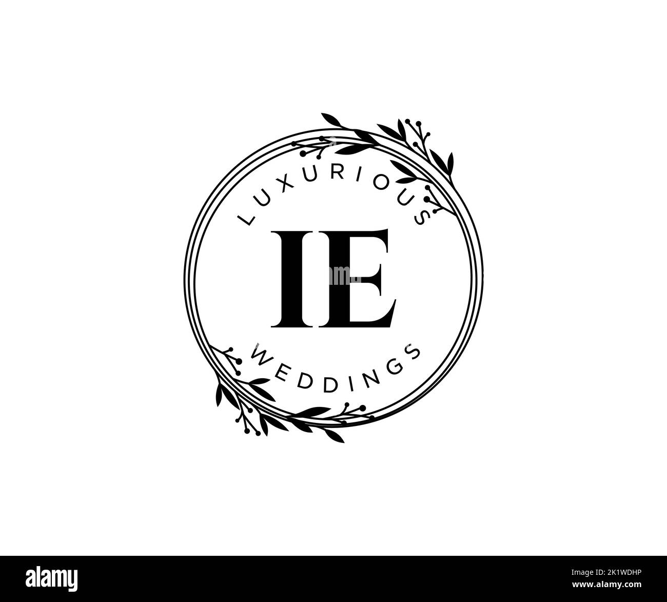 IE Initials letter Wedding monogram logos template, hand drawn modern ...