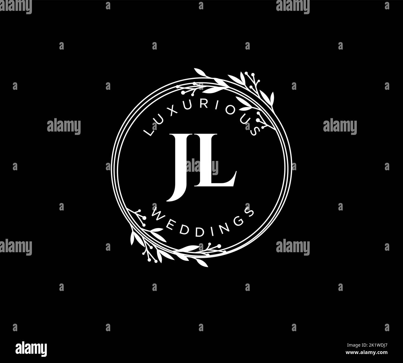 JL Initials letter Wedding monogram logos template, hand drawn modern ...
