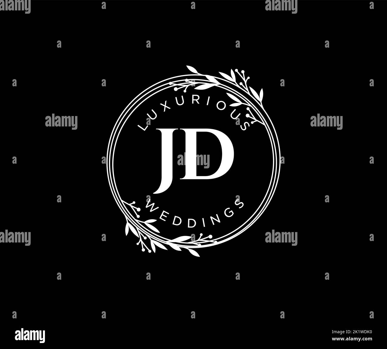 JD Initials letter Wedding monogram logos template, hand drawn modern ...