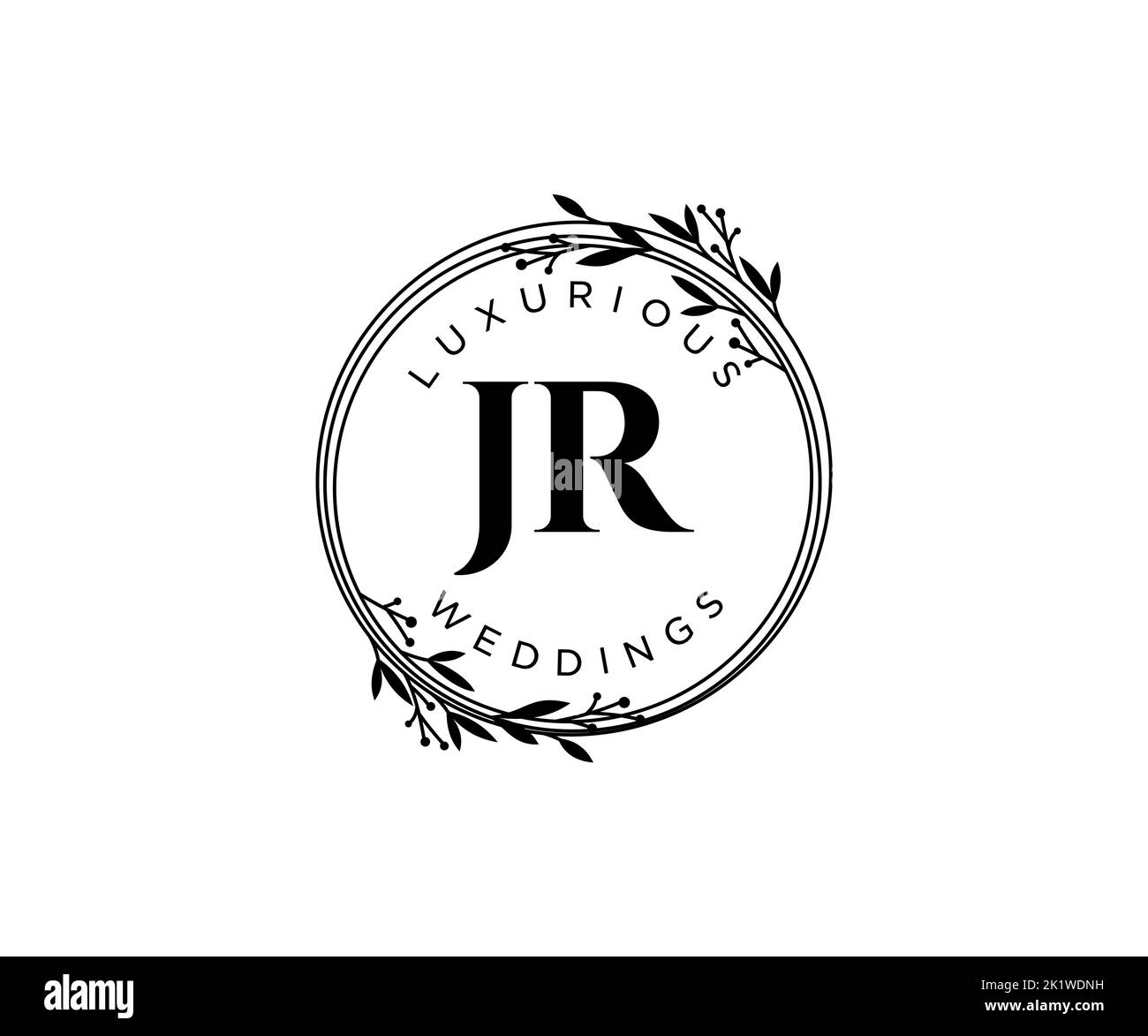 JR Initials letter Wedding monogram logos template, hand drawn modern ...