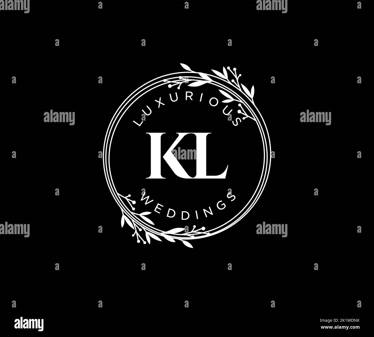 KL Initials letter Wedding monogram logos template, hand drawn modern ...