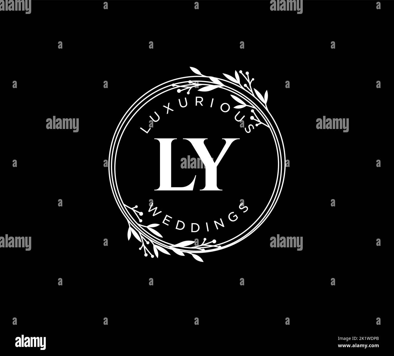 LY Initials letter Wedding monogram logos template, hand drawn modern ...