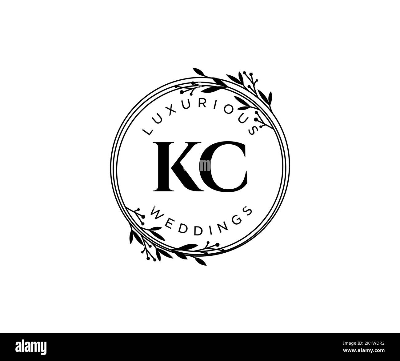 KC Initials letter Wedding monogram logos template, hand drawn modern ...